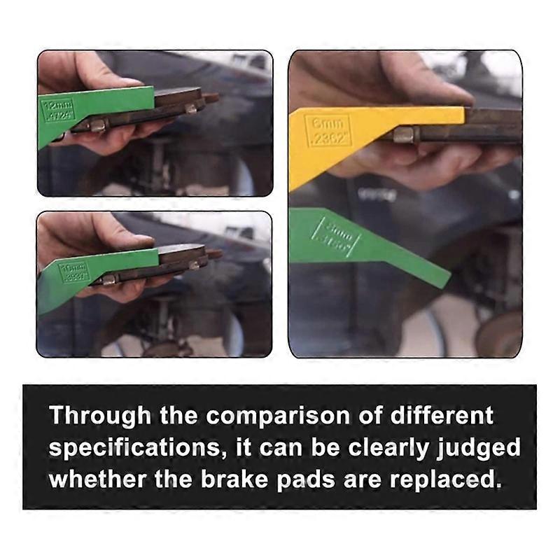 Brake Pad Measuring Tool, Disc and Drum Brake Lining Gauge Set | Fruugo UK