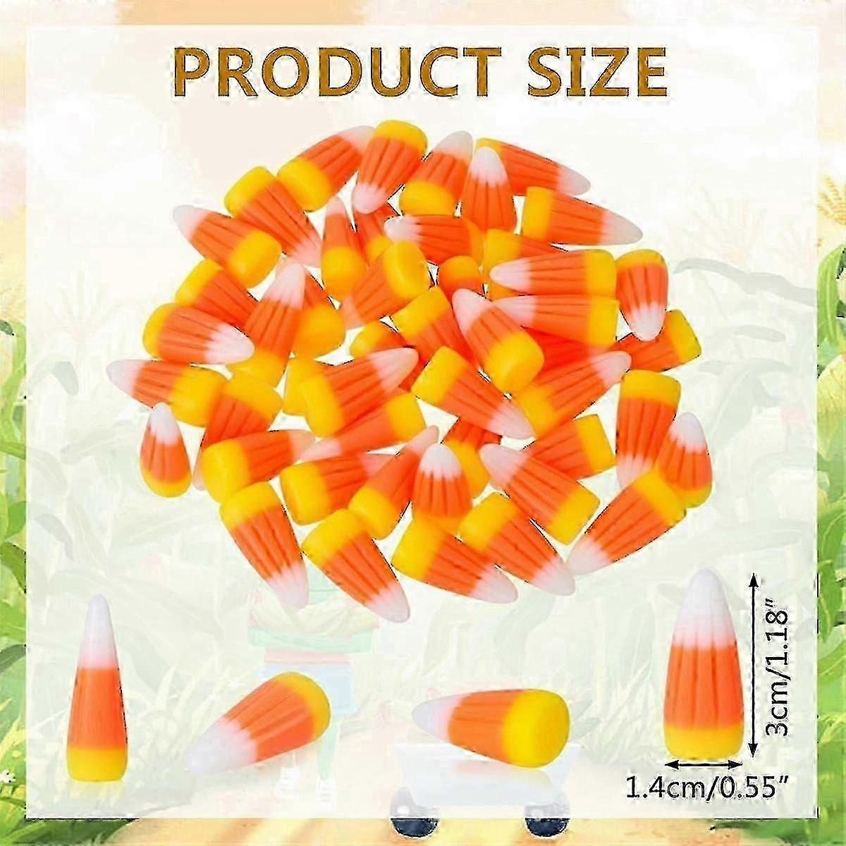 50Pcs Halloween Resin Candy Corn Artificial 3D Candy Corn Bead Fall ...