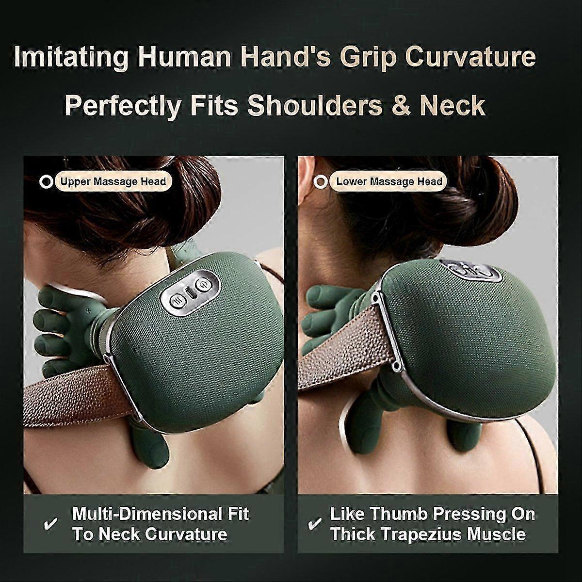 Neck Shoulder Massager Heated Back Massagers Electric Kneading | Fruugo UK