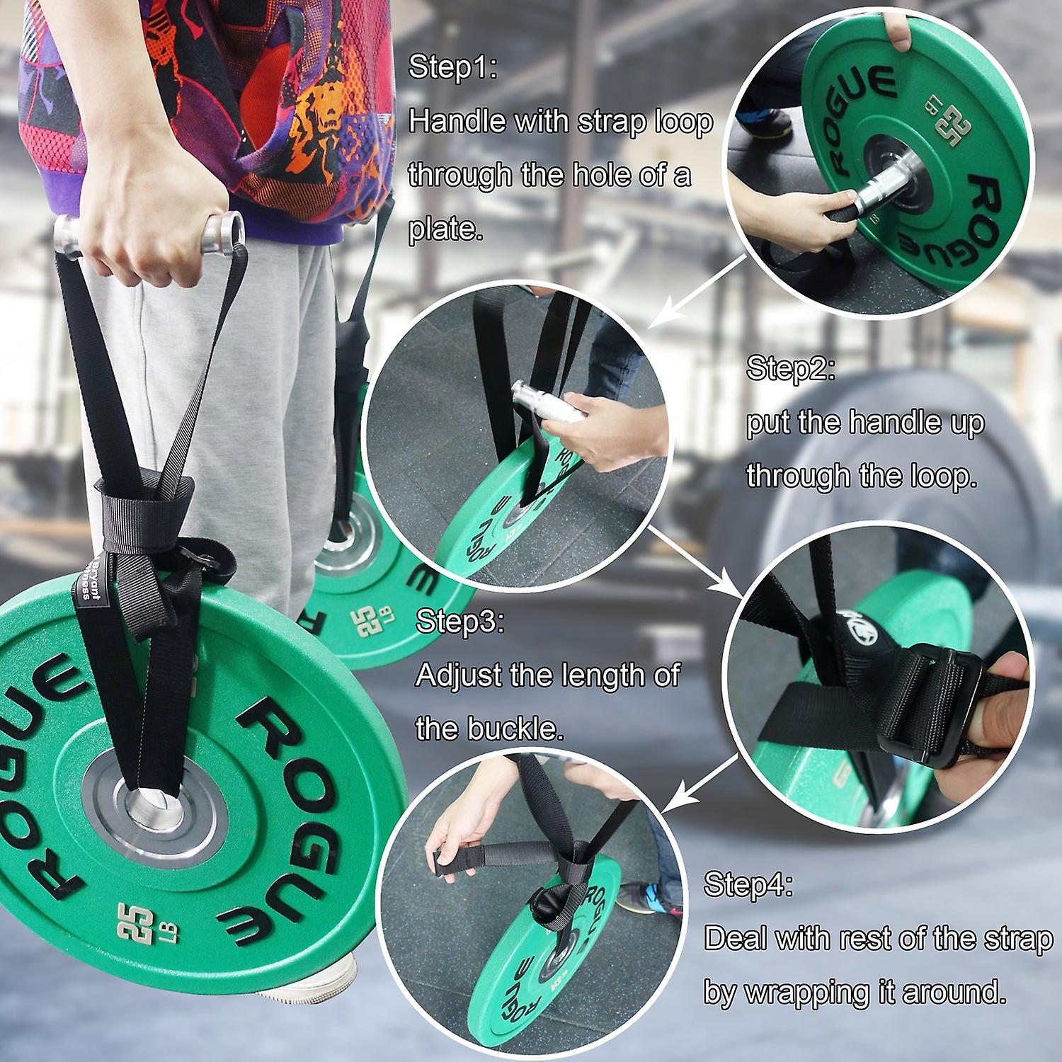 Heavy Duty Farmers Walk Straps Weightlifting Handle Straps For Barbell ...