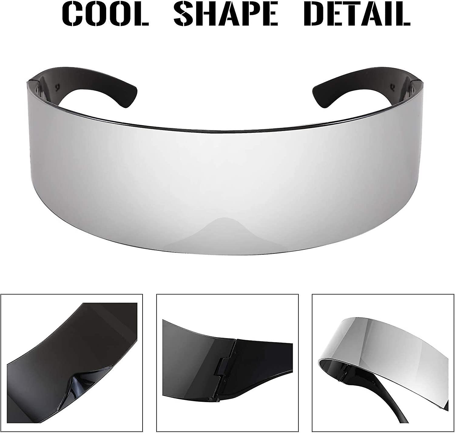Heytea 80s Futuristic Cyclops Cyber Visor Sunglasses Men Women Punk ...