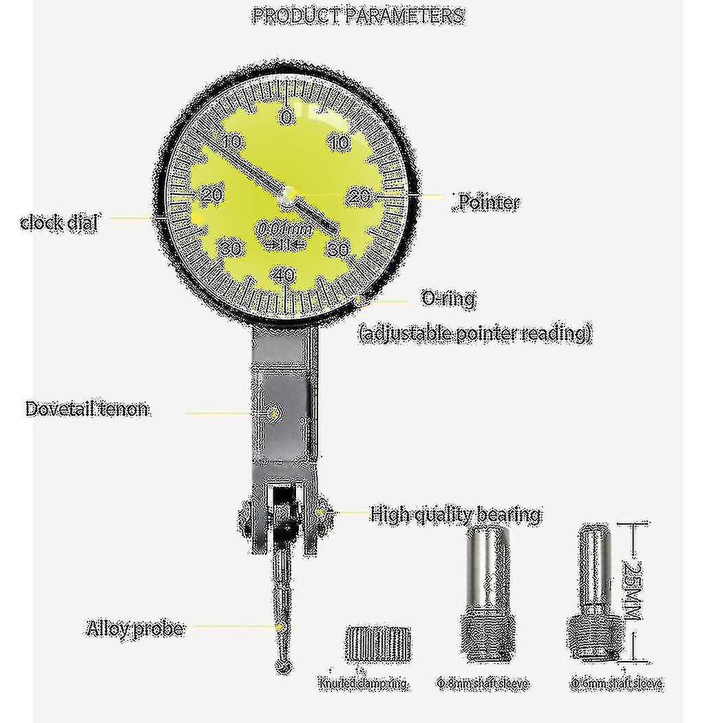 Accurate Dial Gauge Test Indicator Precision Metric With Dovetail Rails ...