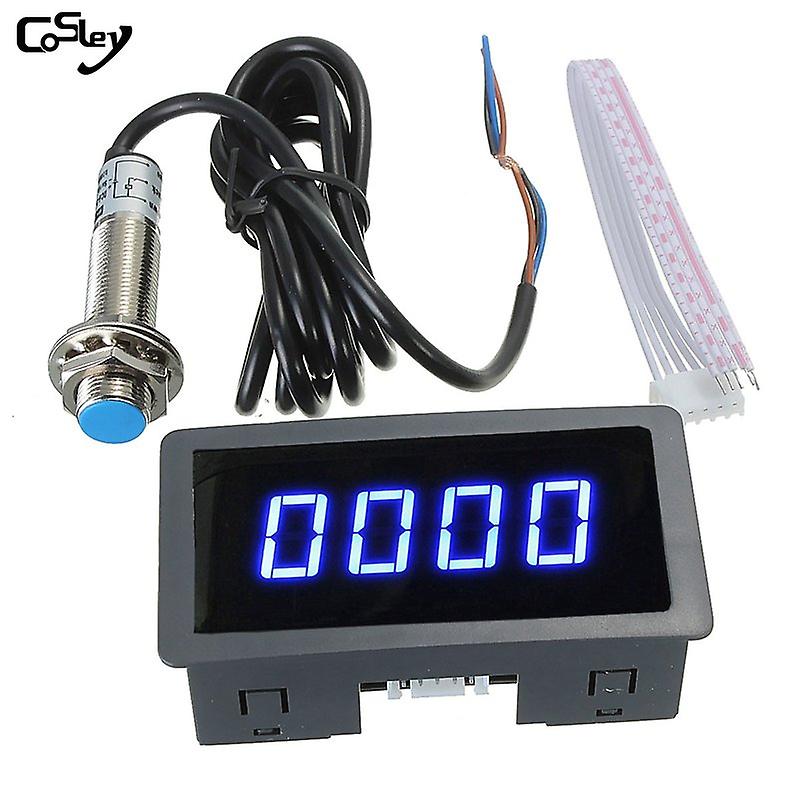 4 Digital Led Display Tachometer Gauge Npn Dc 5v/ Dc 8-24v/ Ac 110v ...