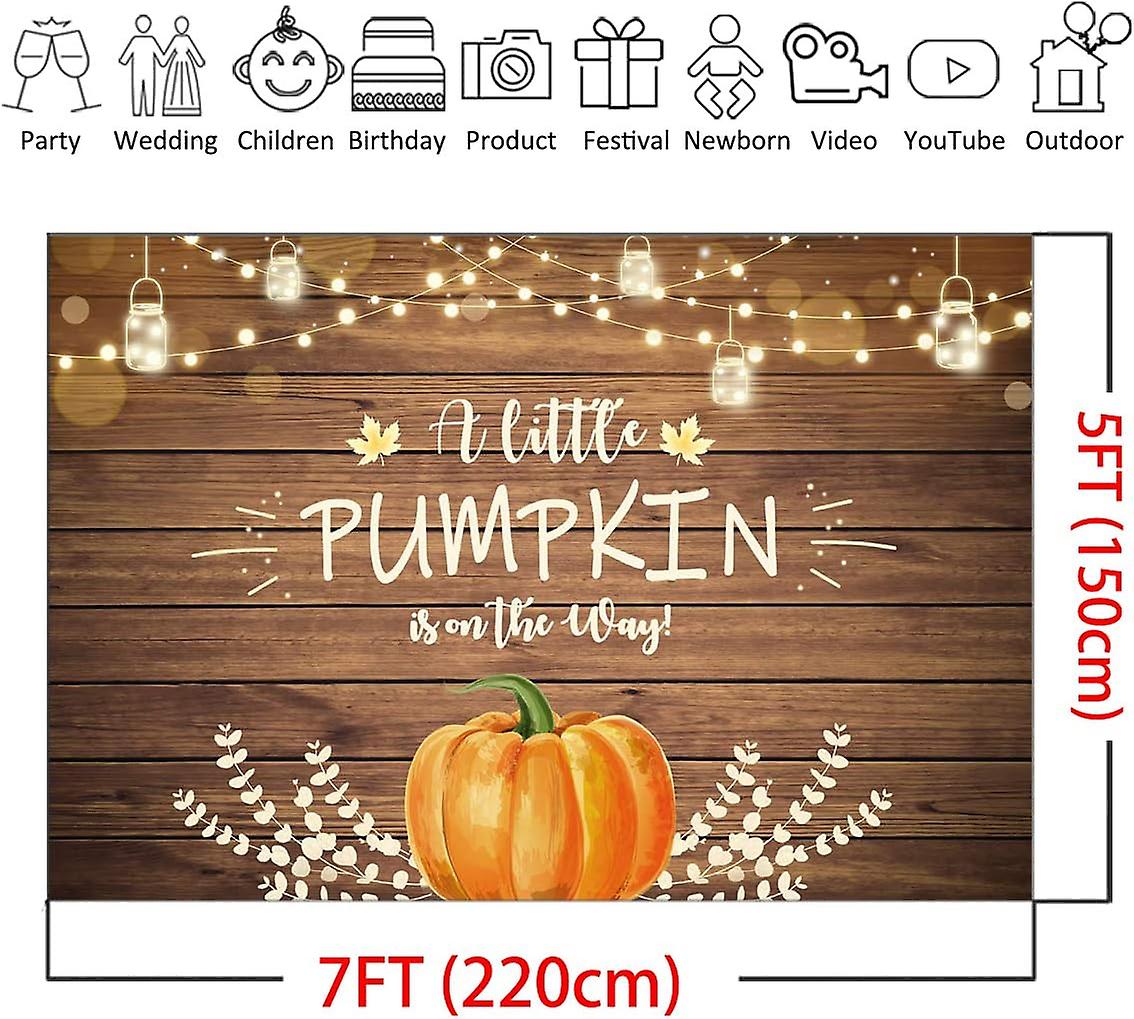Fall Pumpkin Baby Shower Backdrop 7x5ft Autumn Rustic Wood Fall Baby ...