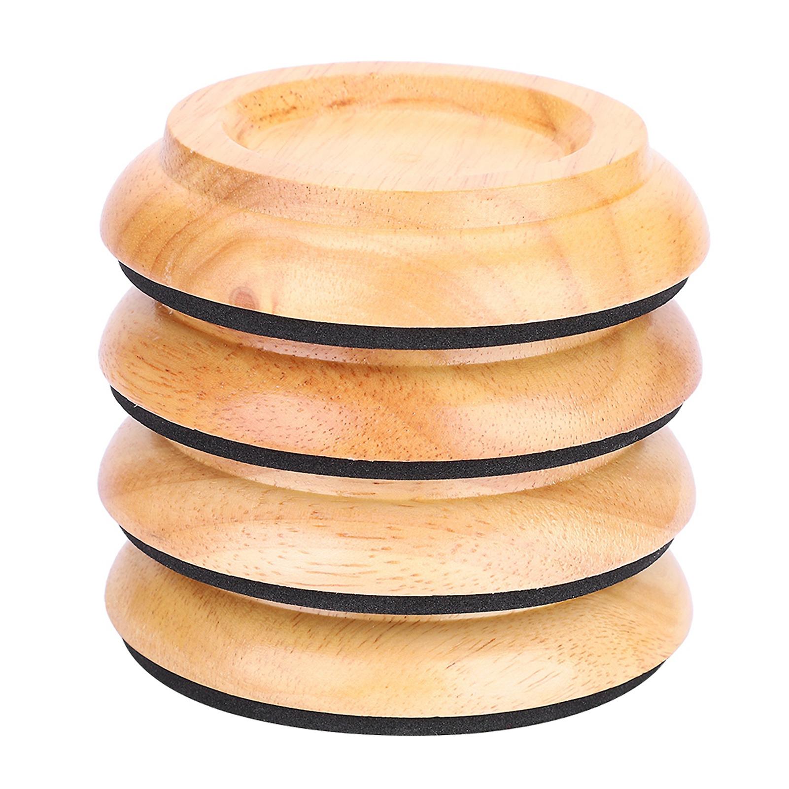 4Pcs Beech Wood Round Piano Foot Pads Set Upright Piano Caster Cups ...