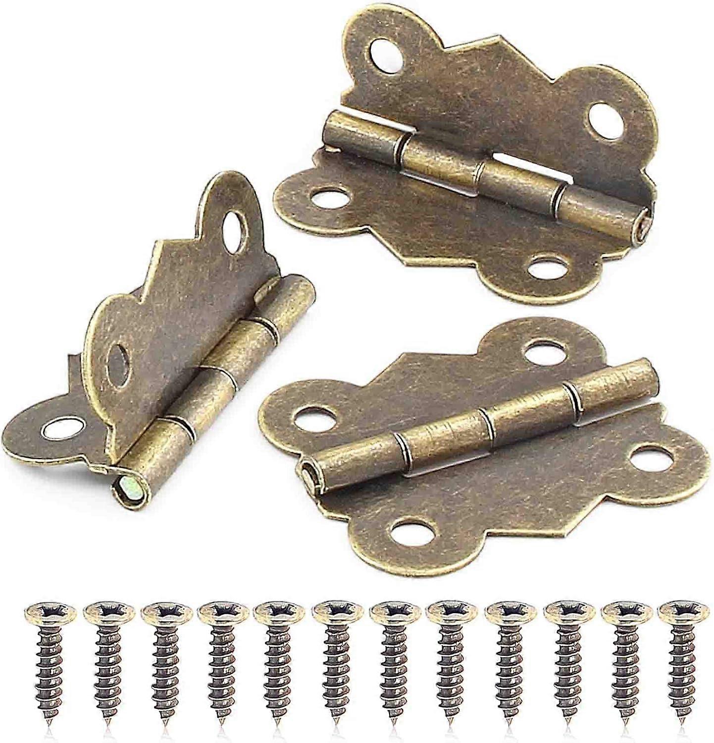 40PCS Antique Brass Butterfly Hinge 1 inch Hinges Antique Small ...