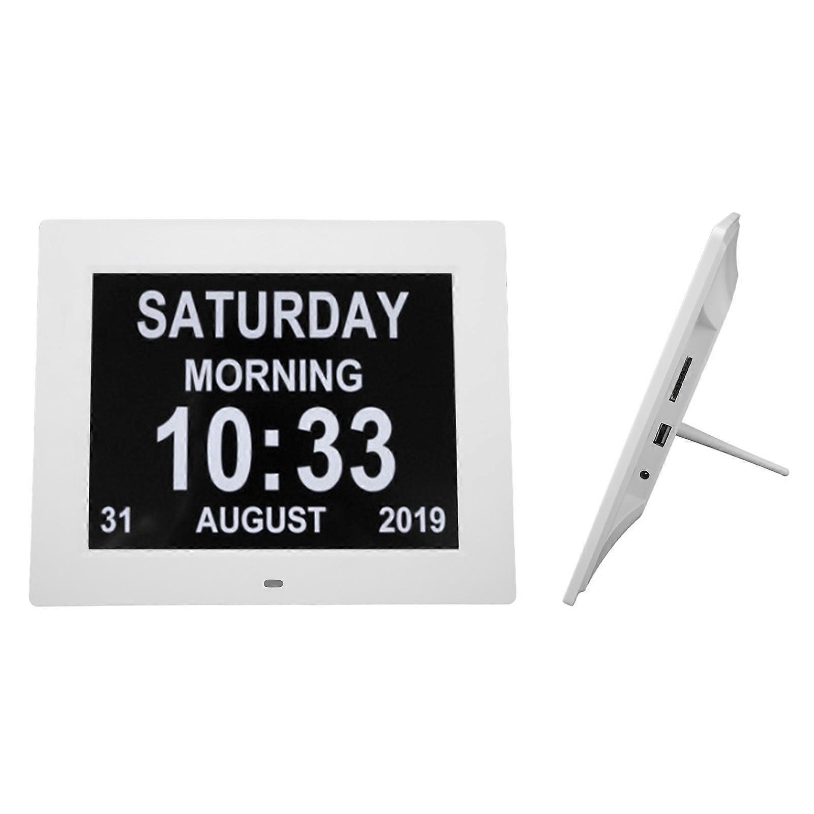 10 Inch Digital Calendar Clock 8 Languages Auto Dimming Electronic Day ...