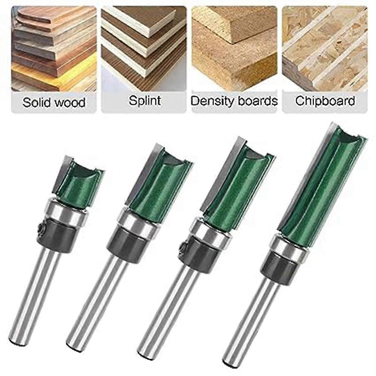 Bearing Trimming Cutter 4-piece Set Woodworking Milling Cutter Slotted ...