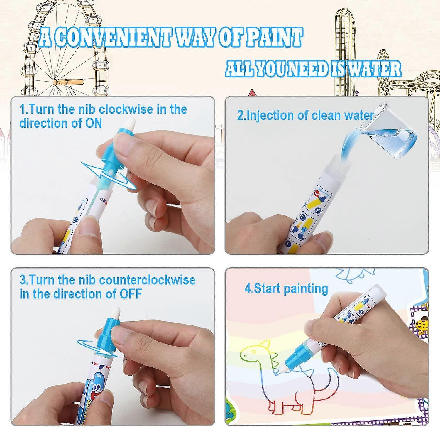 Sunrain Water Doodle Mat, Kids Large Coloring Mat, Mess Free Drawing ...