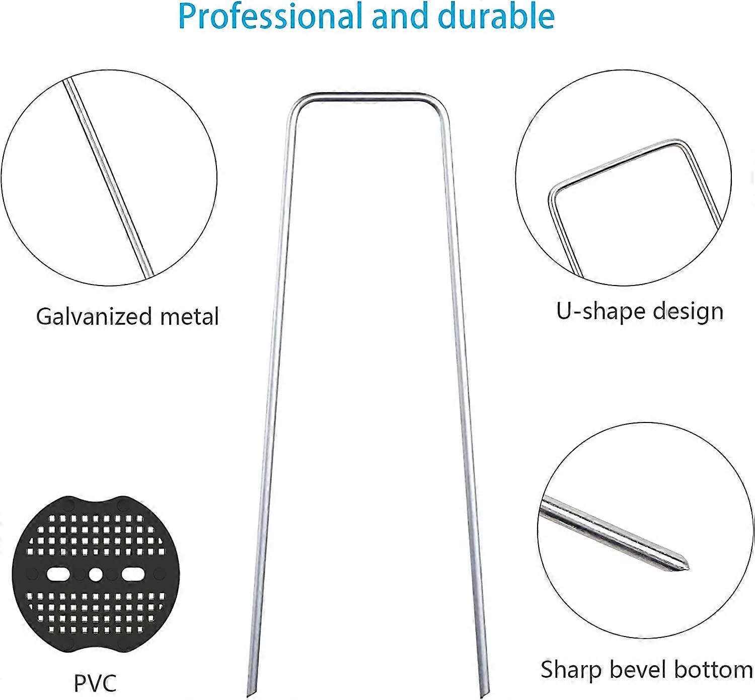 40Pcs U-Shaped Garden Stakes With 40 Sardine Washers Fastening Webbing ...