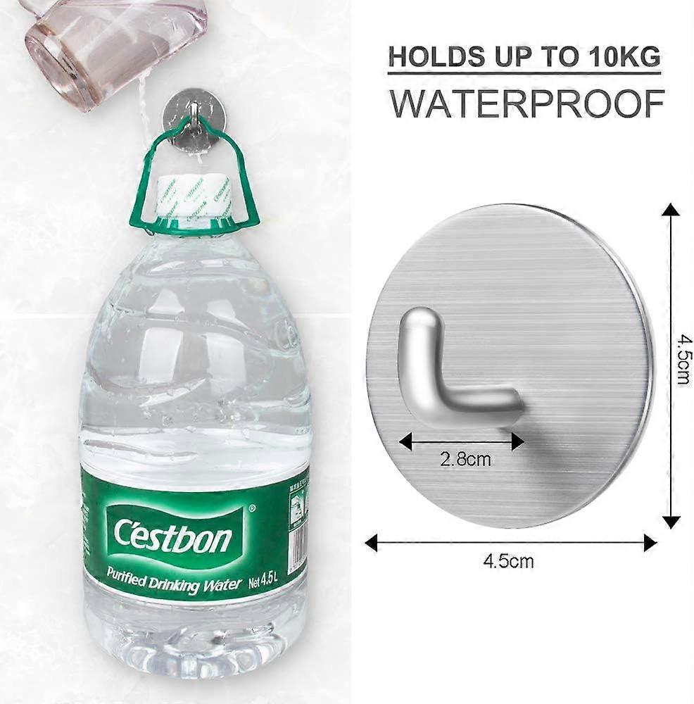 4 Pcs Self Adhesive Hooks, Heavy Duty Stainless Steel Sticky Hanger ...