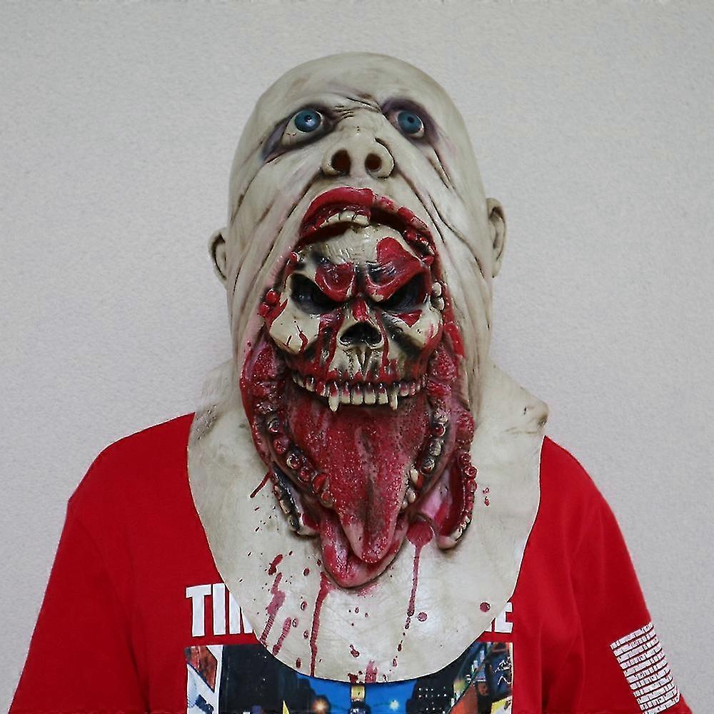 bloody Zombie Mask Halloween Mask Melting Face Adult Latex Costume ...
