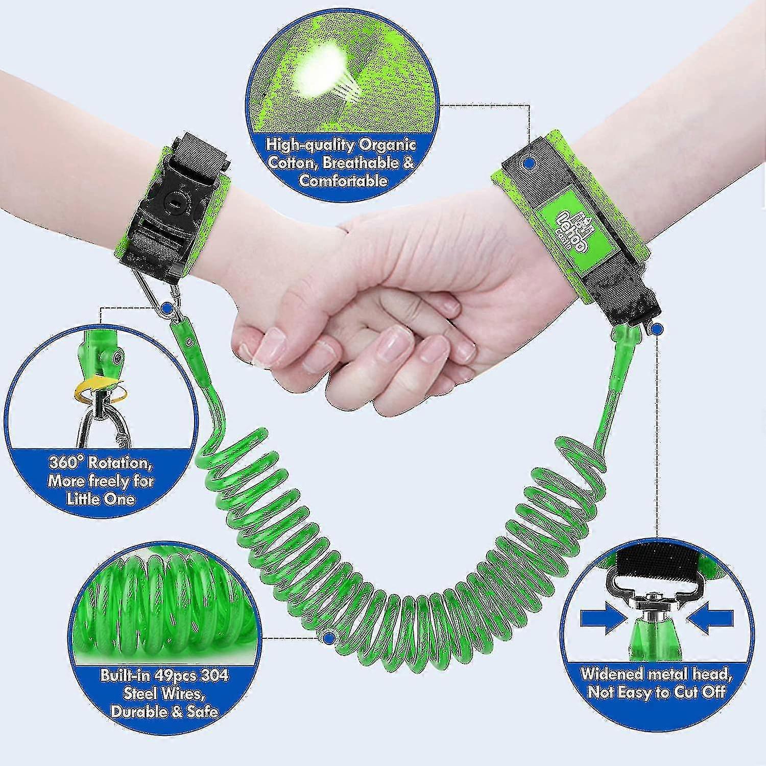 Leash For Kids, 4-in-1 Kids Leash With Anti Lost Wrist, Anti Lost Kids ...