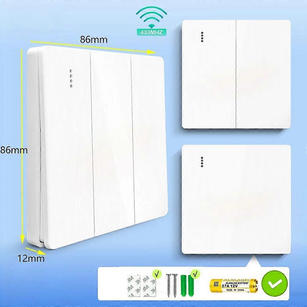 RF 433Mhz Wireless Smart Switch Light Wall Panel Remote Control Switch ...