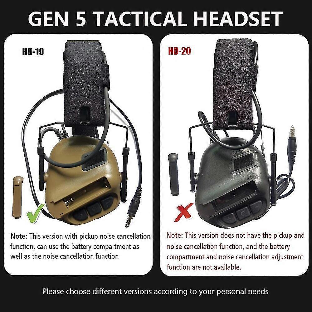 GEN 5 Tactical Headset Military Hunting Shooting Noise Cancelling Headphones for FAST Helmet OPS ...