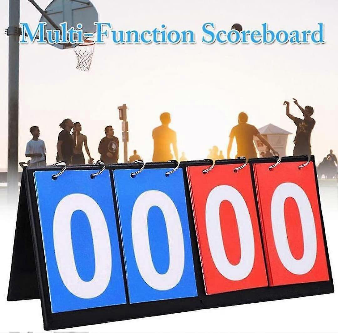 Portable Scoreboard, 4 Digit Portable Flip Number Scoreboard Sports ...