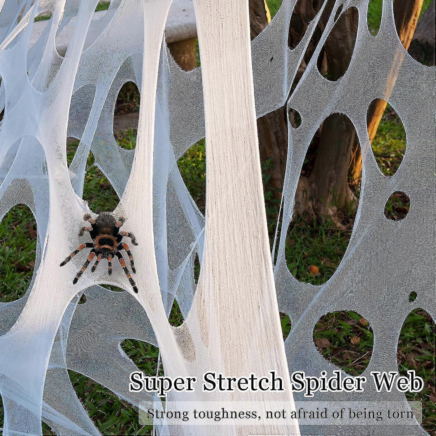 1000 Sqft Giant Spider Web Halloween Decorations Outdoor With 10 Small ...