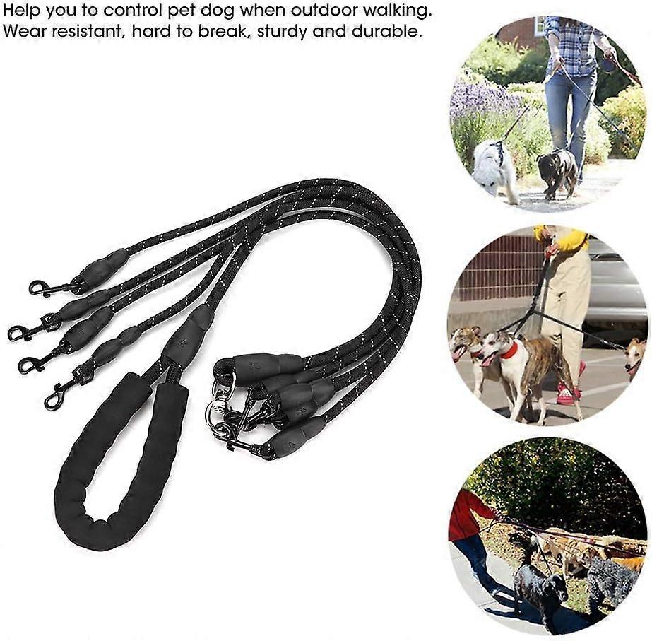 MUJIXI Dog Leashes, 4 in 1 Tangle Free Detachable Nylon Traction Rope 4 ...