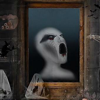 Halloween Ghost Window Stickers Horror Ghost Face Bathroom Glass Window ...