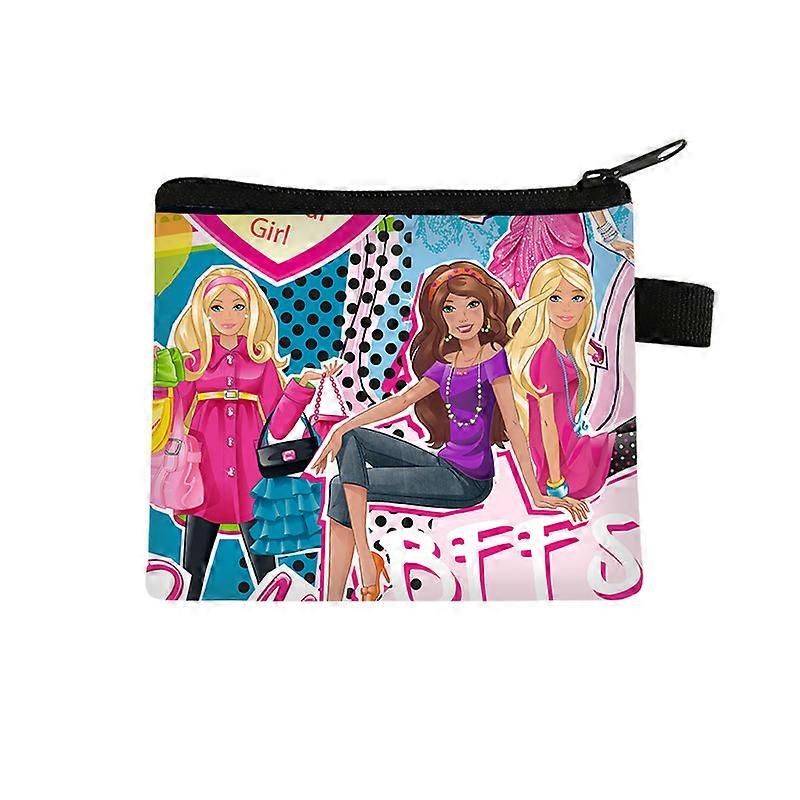 Kawaii Barbie Mini Coin Purse Anime Fashion Girls Portable Zipper Card ...