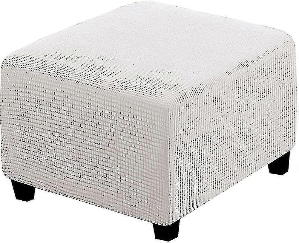 Stretch Foot Stool Cover, Ottoman Cover, Jacquard Plush Slipcover ...