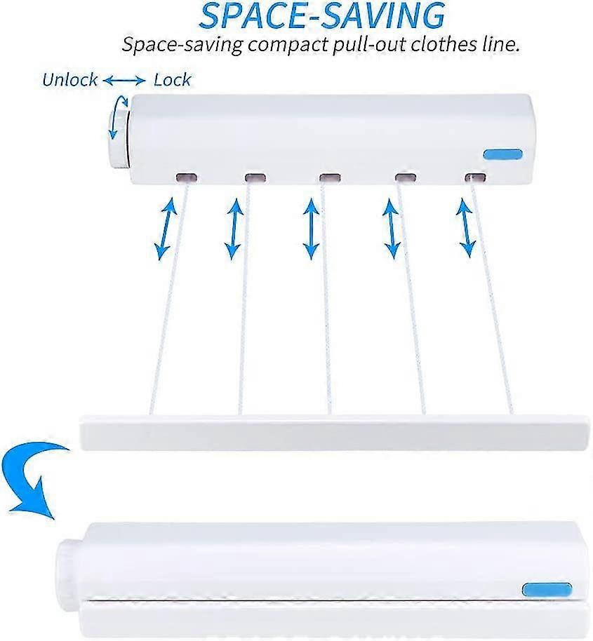 4 Thread / 5 Thread Indoor Automatic Retractable Clothesline Hanging ...