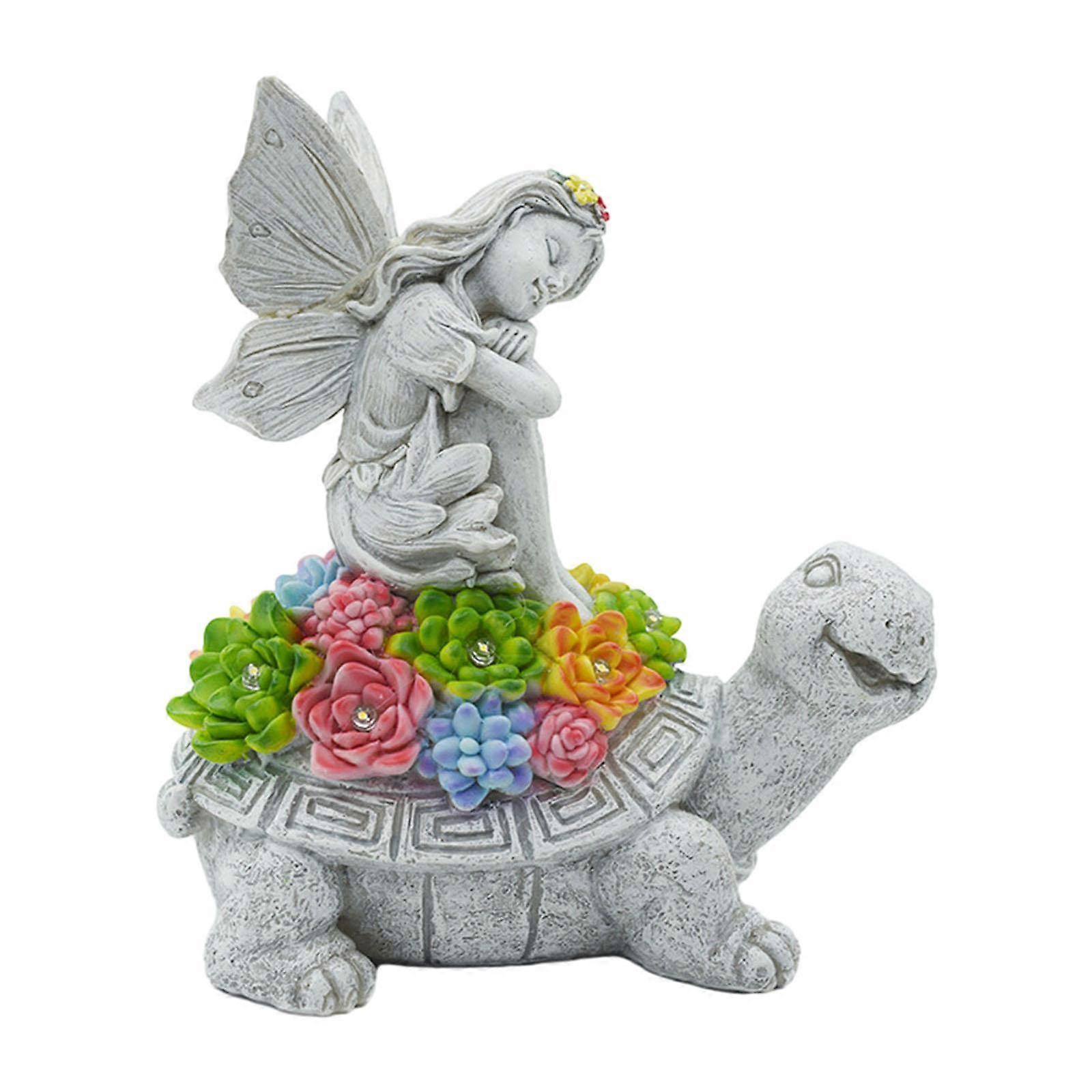 Solar Outdoor Garden Statues Solar Garden Statue Solar Powered Resin ...