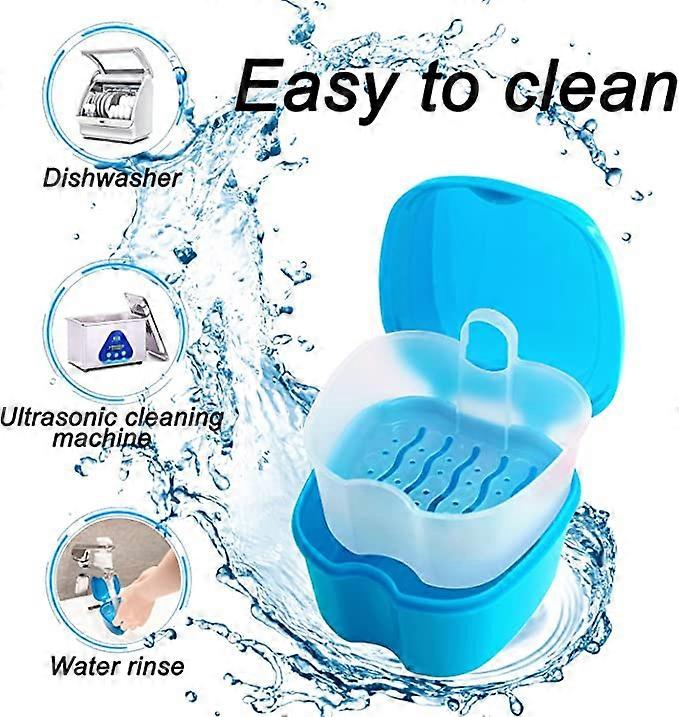 Denture bath solution box (light blue, excluding dentures), orthodontic ...
