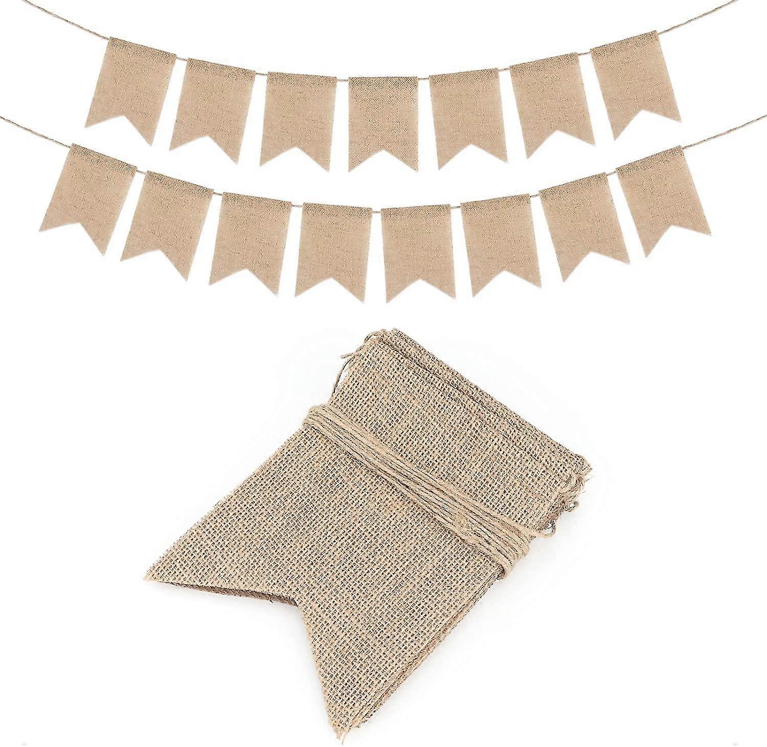 34 Piece Jute Banner Jute Canvas Banner Jute Cloth Banner Elegant ...