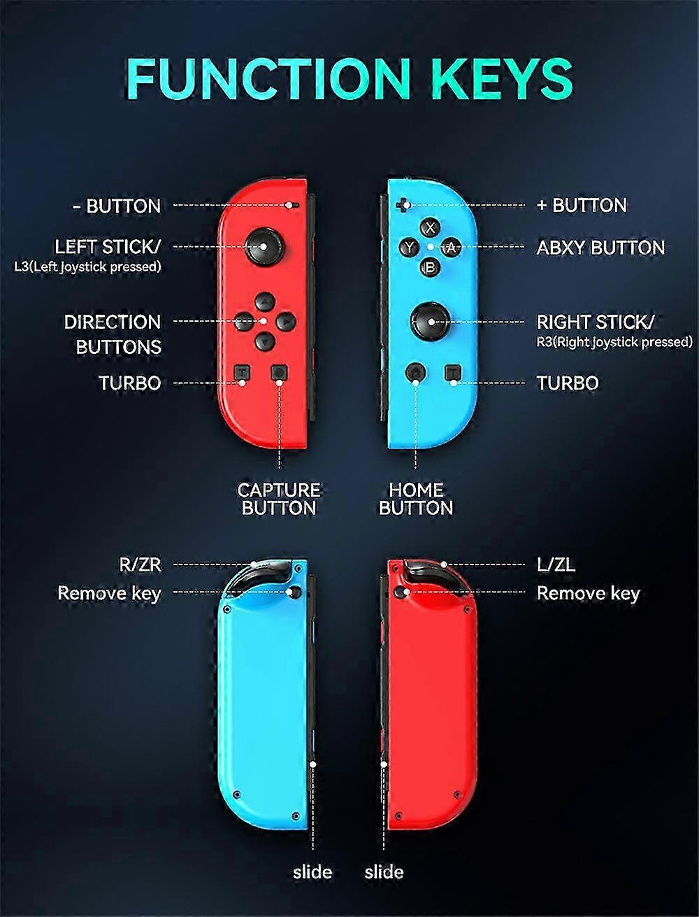Wireless Gamepad Switch Joy-con (l/r) Controllers For Nintendo Switch ...
