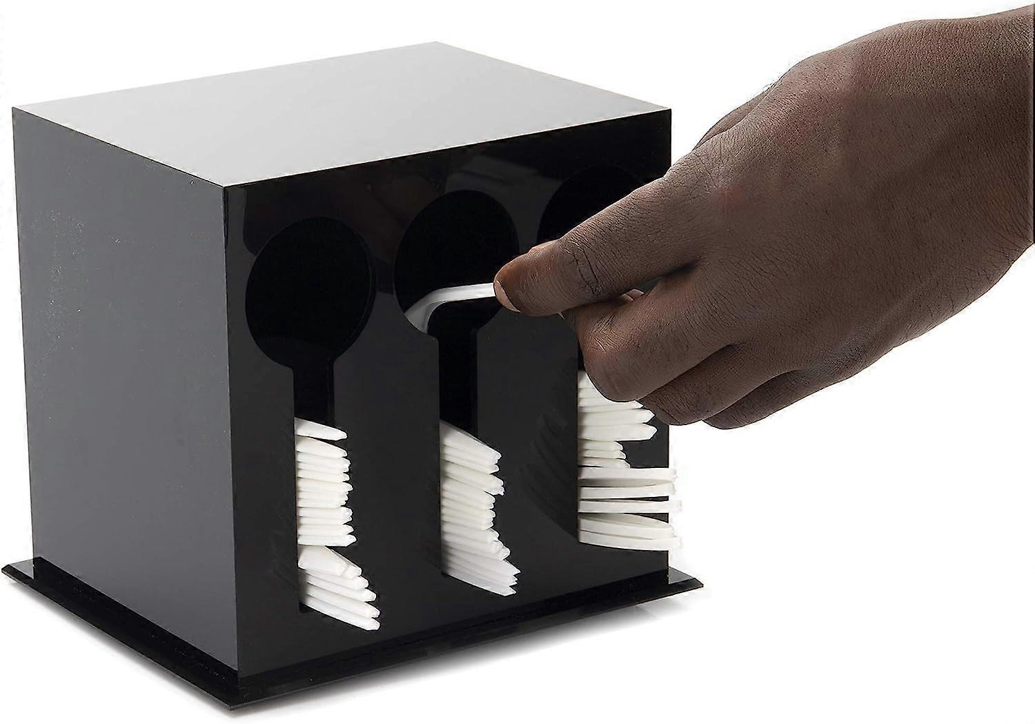 3 Compartment Plastic Utensil Dispenser, Cutlery Organizer, Plasticware ...