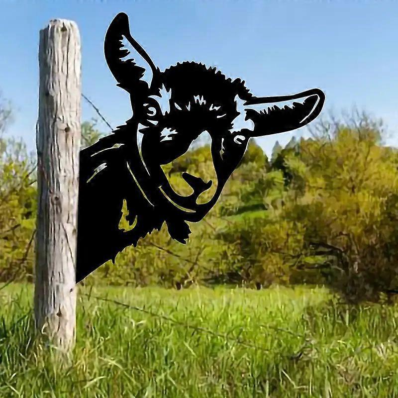 Goat Metal Garden Ornaments for Fences, Home and Outdoor Decor, Yard ...