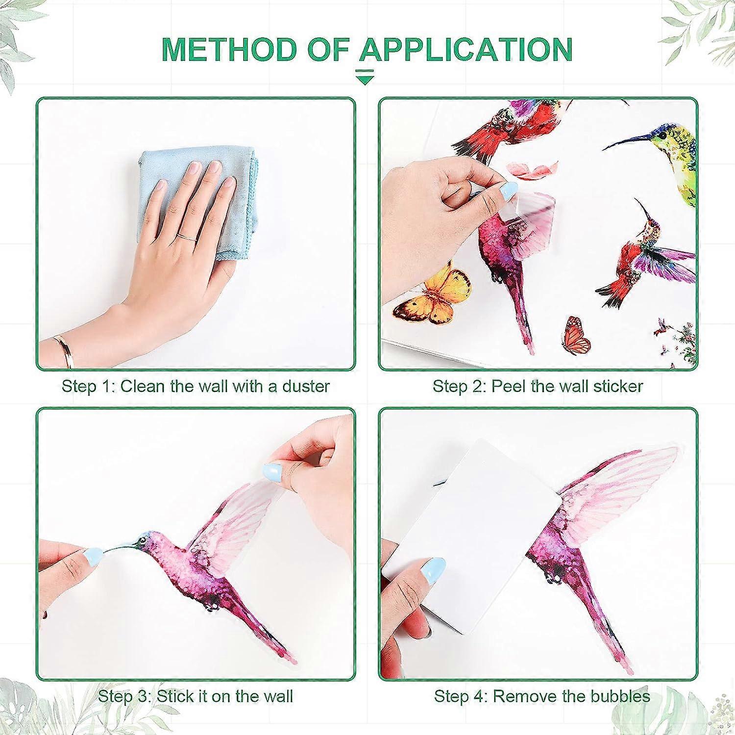 Hummingbirds Wall Decals Peel and Stick Birds Vinyl Wall Stickers ...