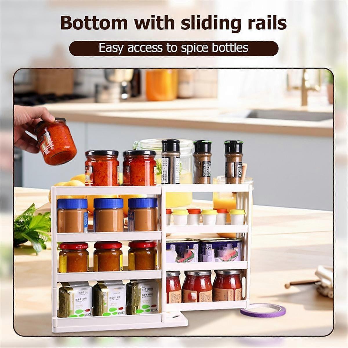 New Cabinet Folding Organizer Sliding Spice Rack Organizer Kitchen ...
