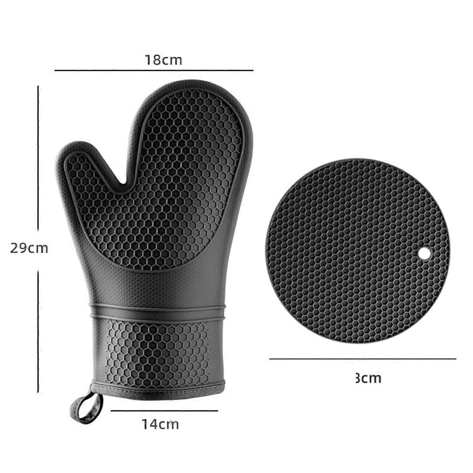 Silicone Oven Mitts And Pot Holders Set Heat Resistant Insulation ...