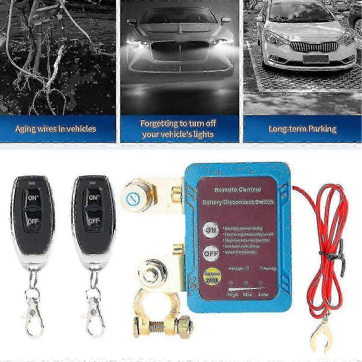 12V 240A Remote Battery Disconnect Switch Automatic Power Shut Off ...