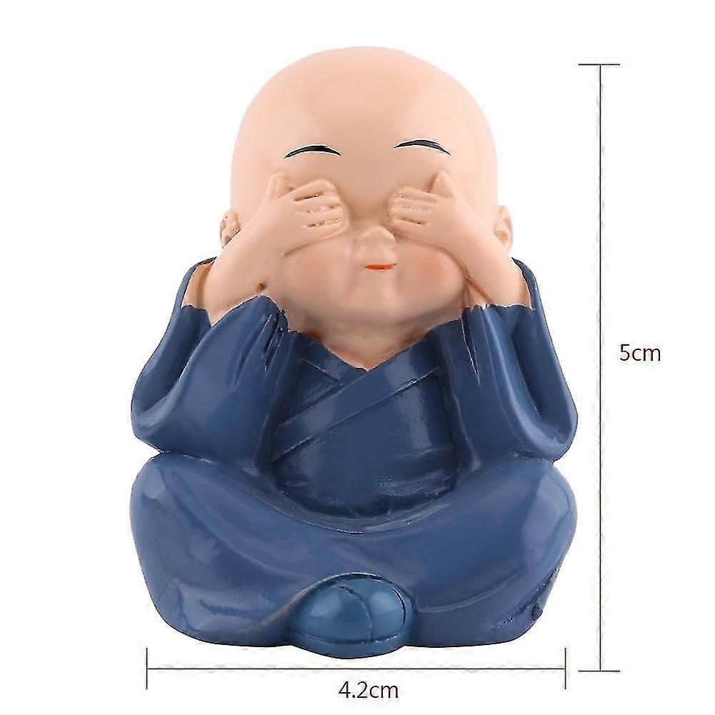 4 Monks Figurine Statue, Cute Little Monks Evilstatue Wealth Lucky ...