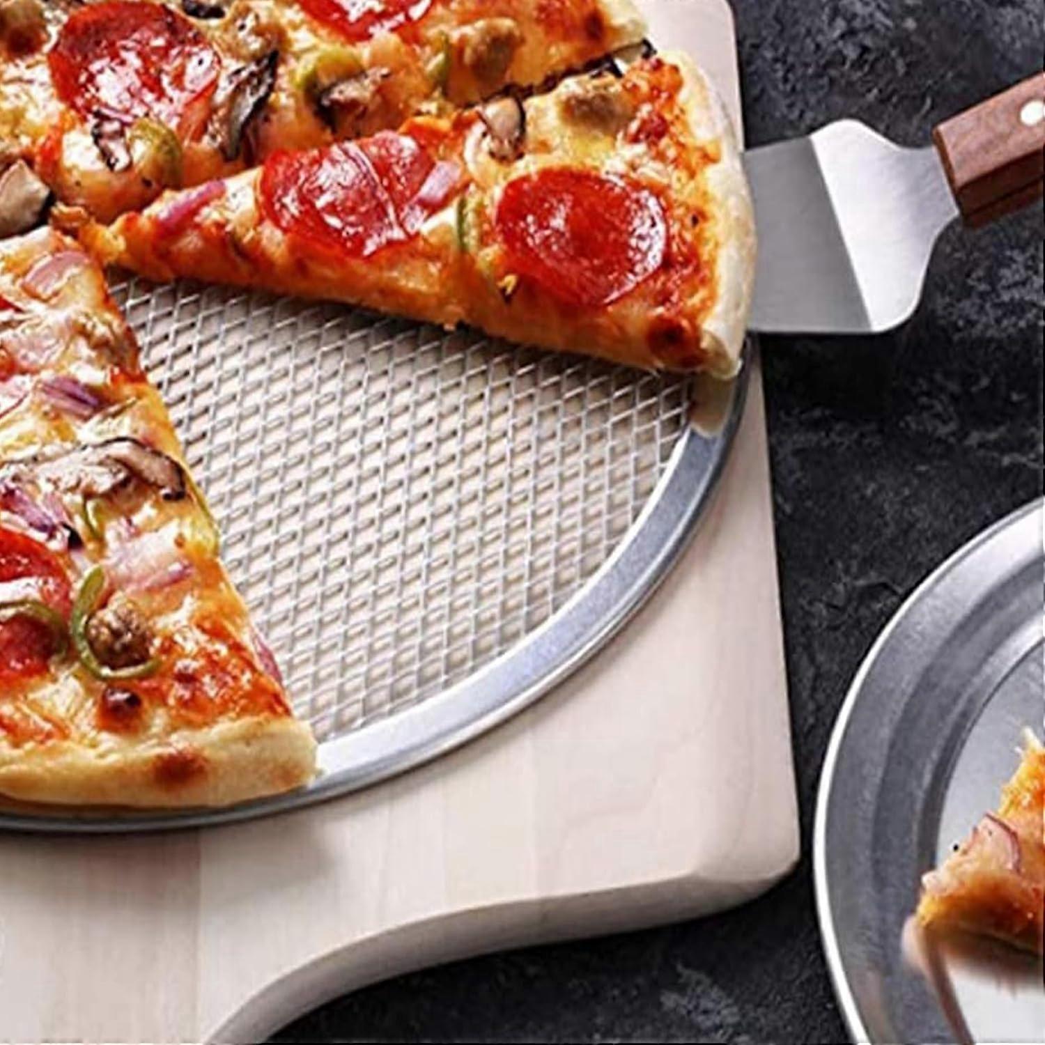 Nonstick Round Aluminum Pizza Screen 12 Inch - 4 Pack Seamless Baking ...