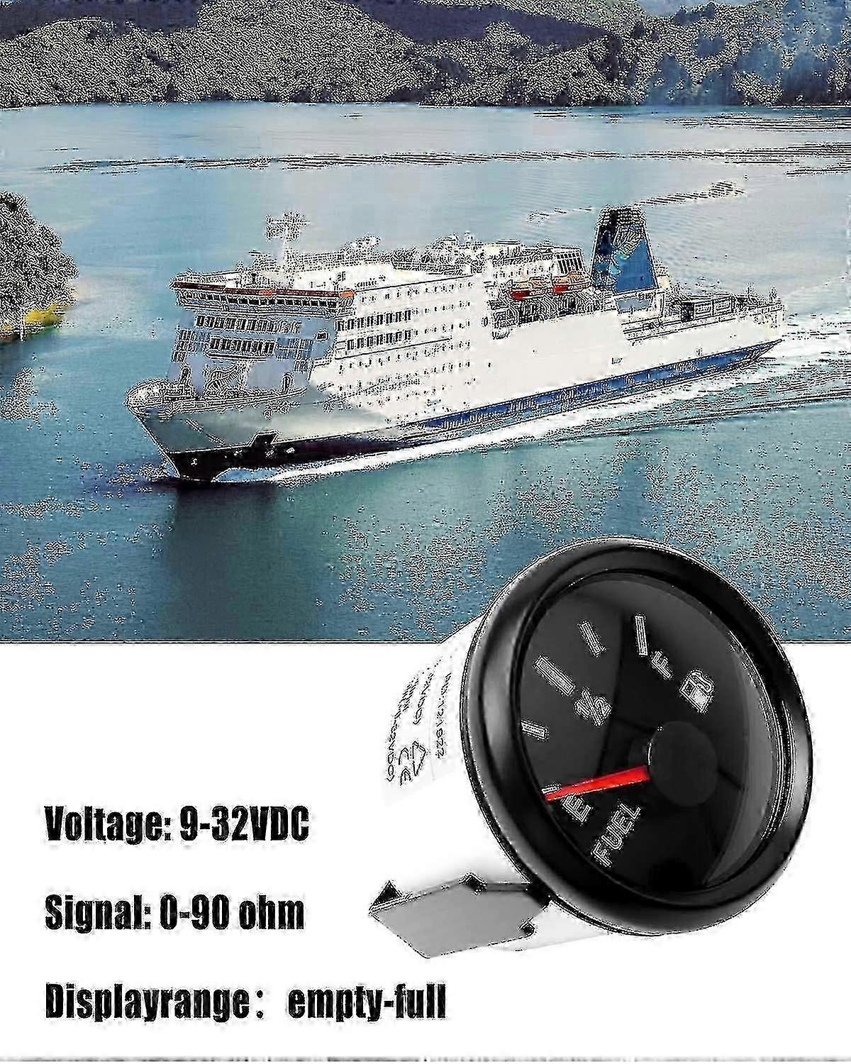 Fuel Level Gauge 0-90 ohm for Car and Boat, Digital Tank Gauge with LED ...