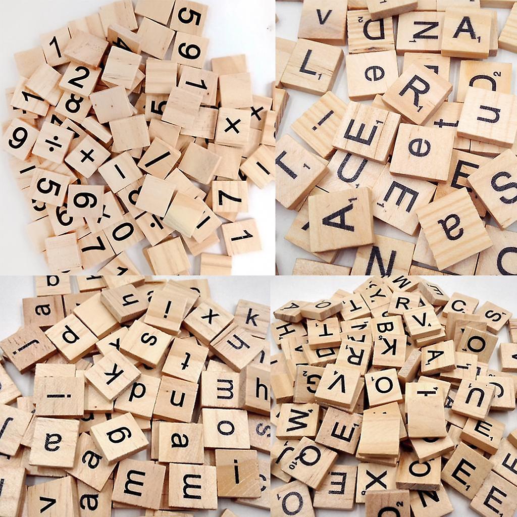 Pack Of 100 Tiles Wood Letters Scrapbook Craft Educational Squares ...