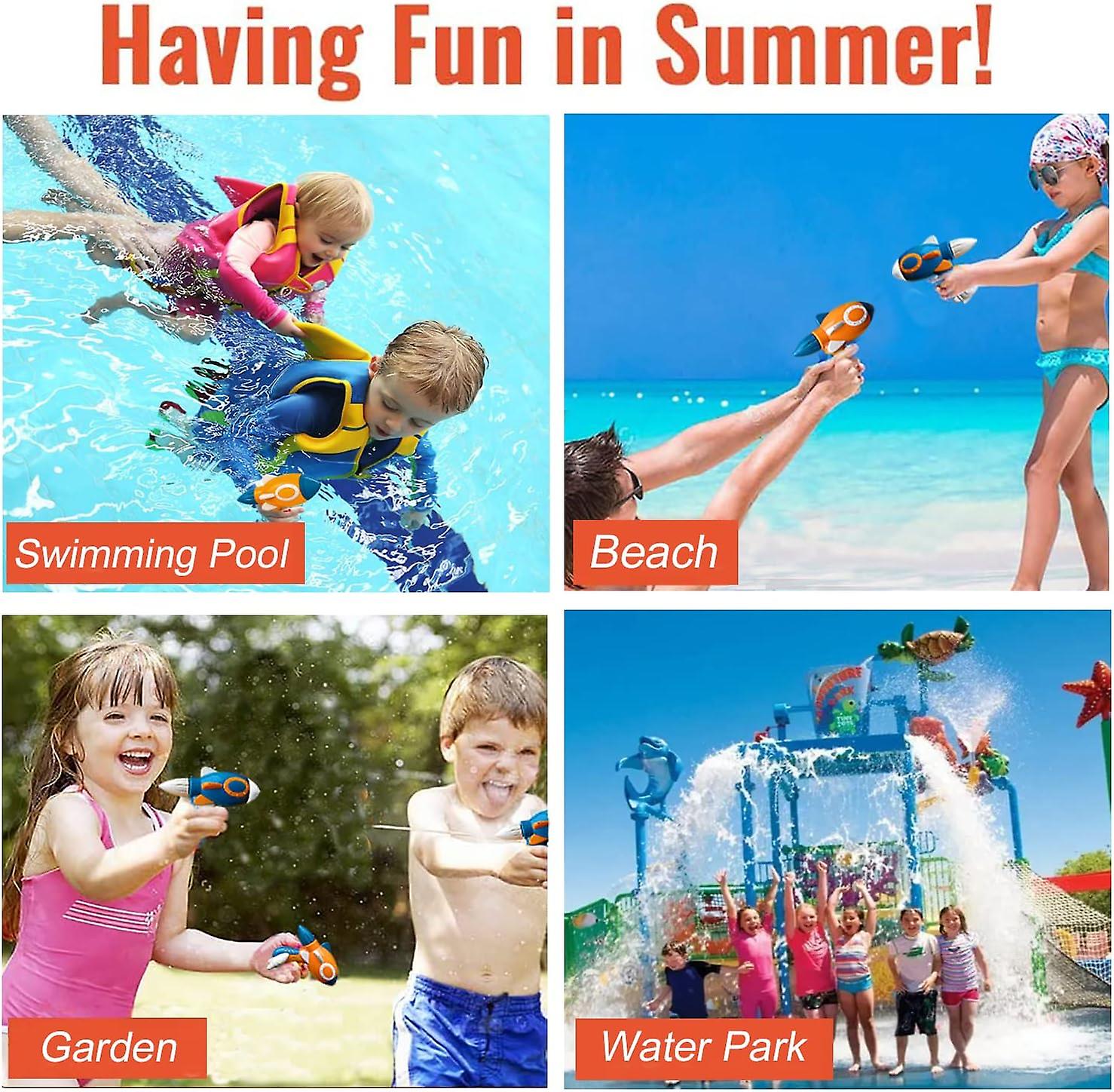 (2 Pack) Water Guns for Kids, Rocket Design Water Pistols for Small ...