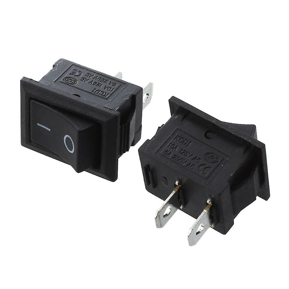 10 Pcs Spst Mini Black 2 Pin Rocker Switch Ac 125v 10a 250v 6a | Fruugo SE