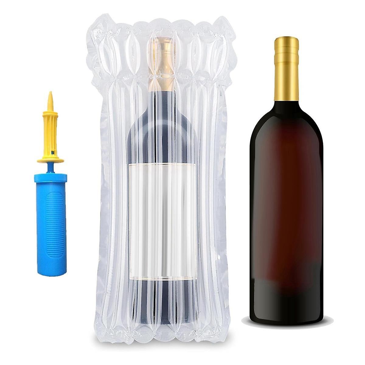 Vinflaska reseskyddsväskor, 20-pack uppblåsbara vinpåsar för resor med ...