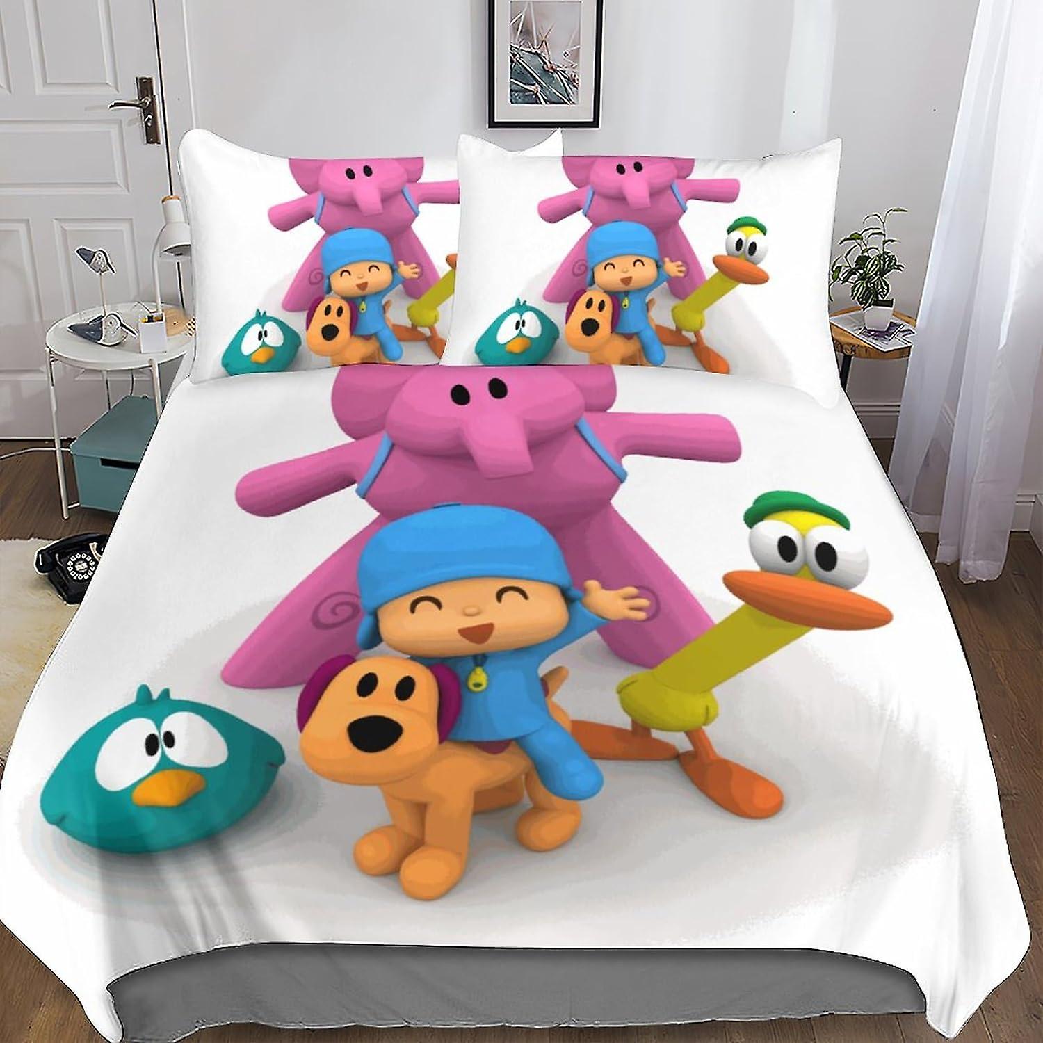 Entemah Pocoyo Bedding Set Duvet Cover Set with Zipper Closure, Cute ...