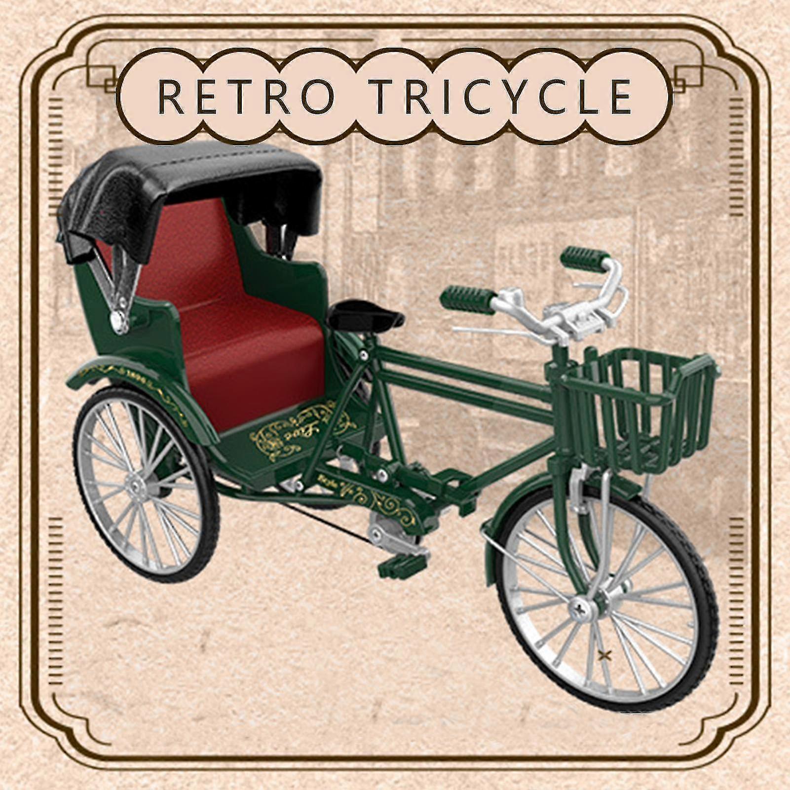 Tricycle Model Nostalgic Retro Style Extendable Canopy Movable Chain ...