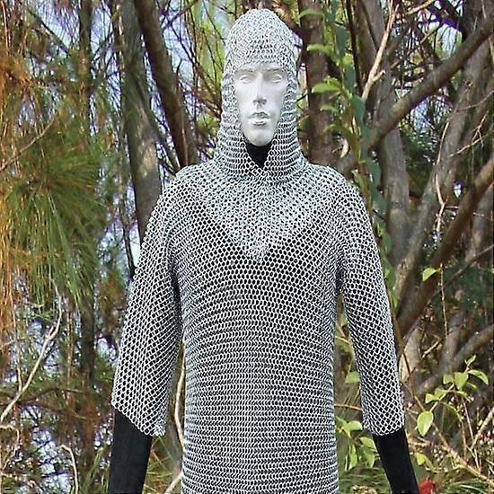 Battle Ready Medieval Habergeon Chainmail Armor Coif Set | Fruugo UK