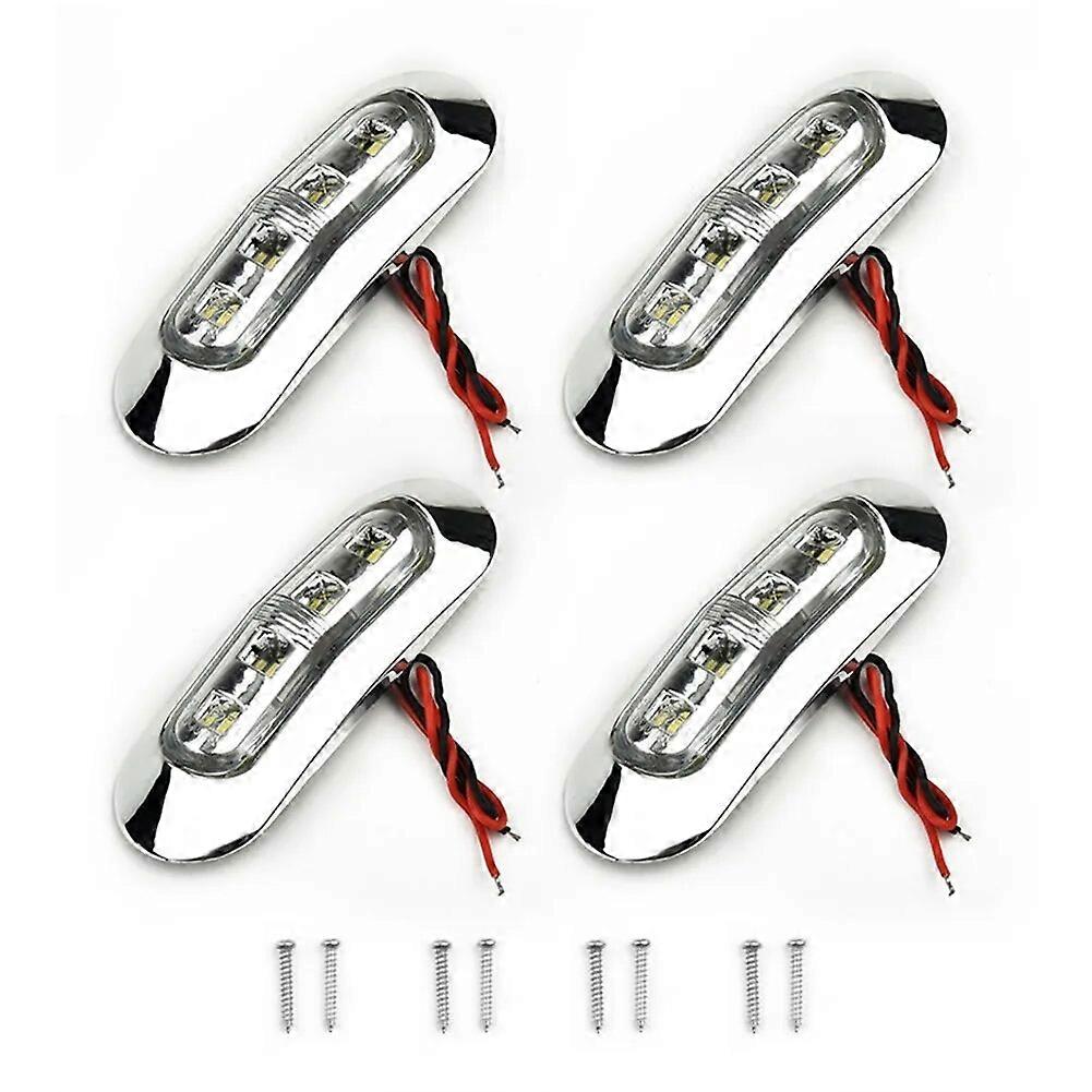 4Pcs DC 12V-24V Marine Boat LED Courtesy Lights Cabin Deck Walkway ...