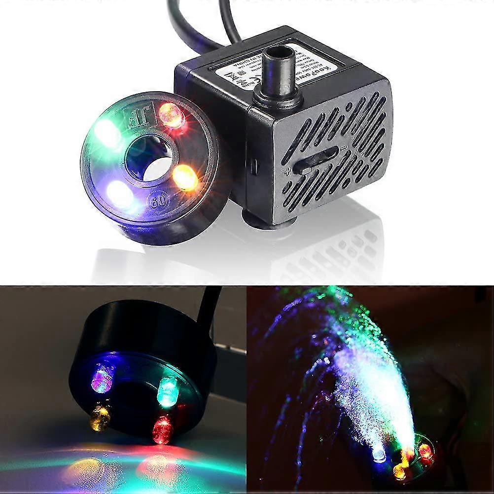 Mini Water Pump With Led, 180l/h, 3w, Small Fish Tank, Garden, Well ...