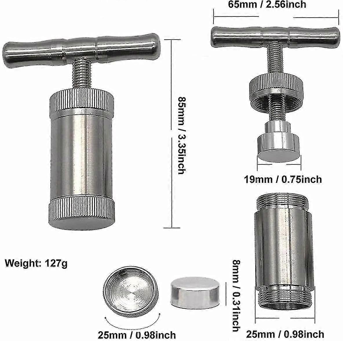 Stainless Steel Pollen Press T Press Handle Tool Heavy Duty Durable 100 ...