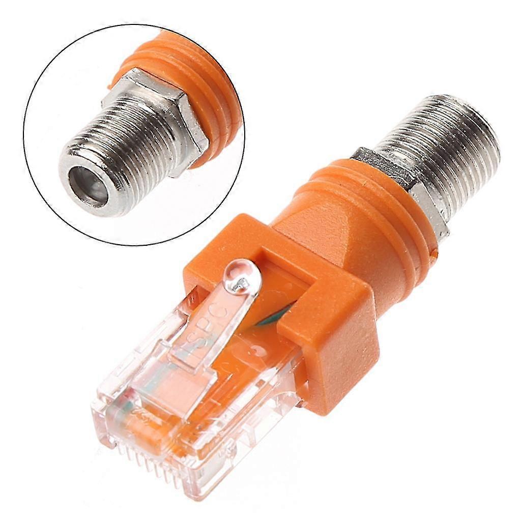 F Female to RJ45 Male Coaxial Barrel Coupler Adapter RJ45 to RF ...